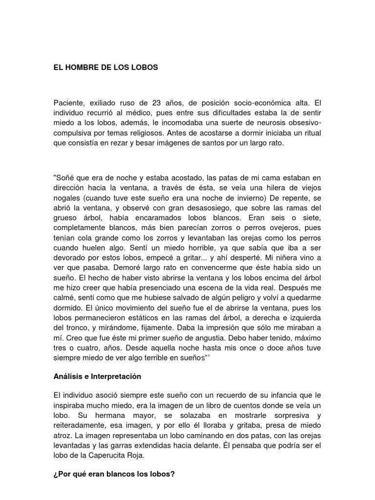 El Hombre de Los Lobos | PDF | Lobo gris | Sueño