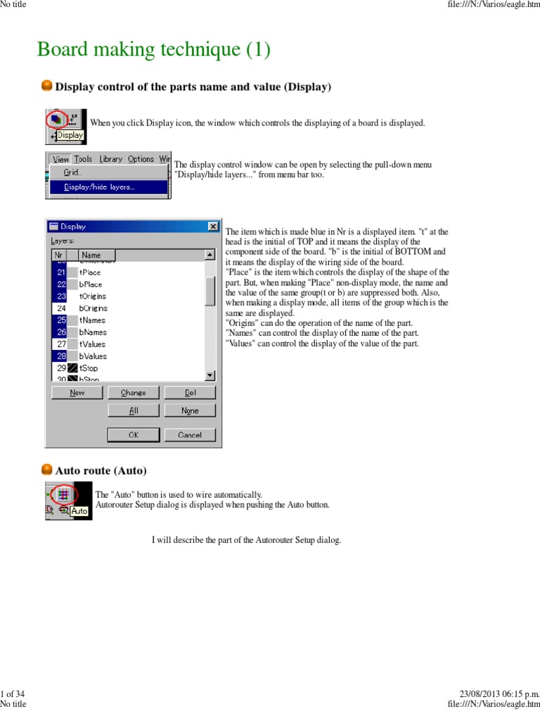 Board Making Technique (1) : Display Control of The Parts Name and ...
