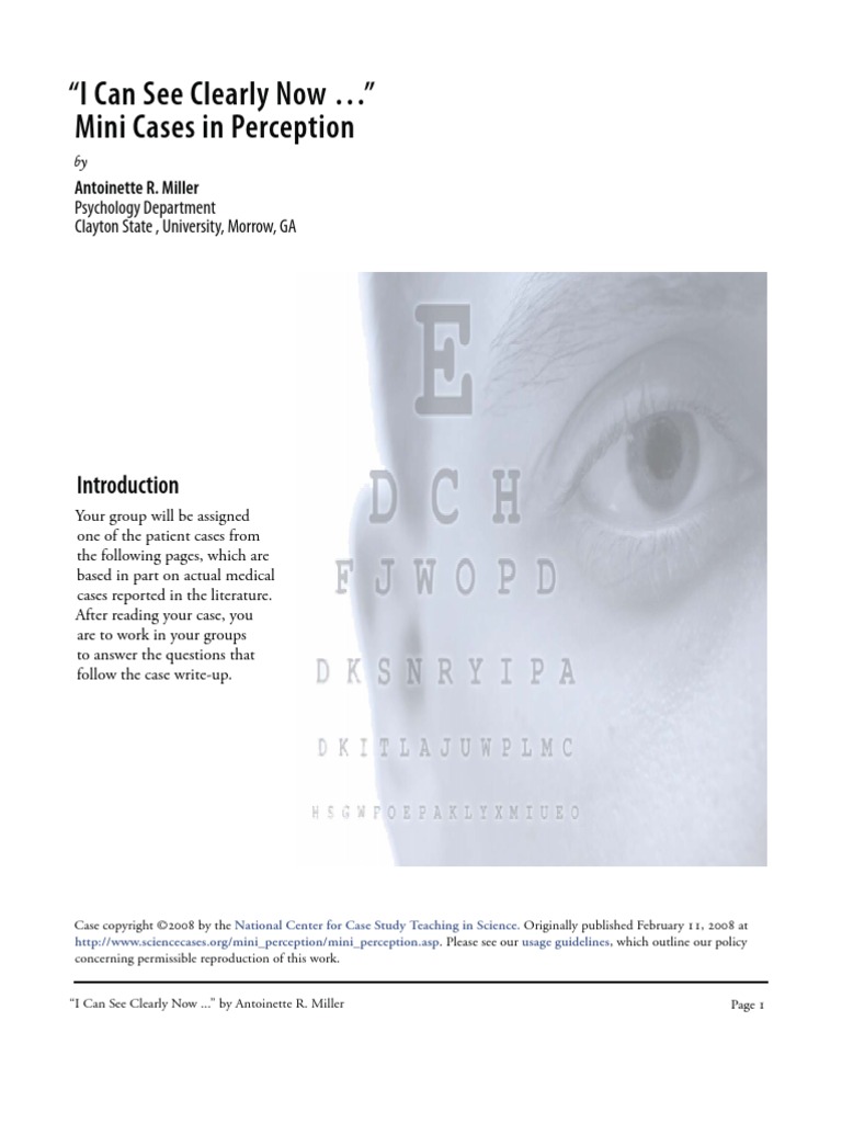 Mini Case Study On Perception PDF | PDF | Wechsler Adult Intelligence ...