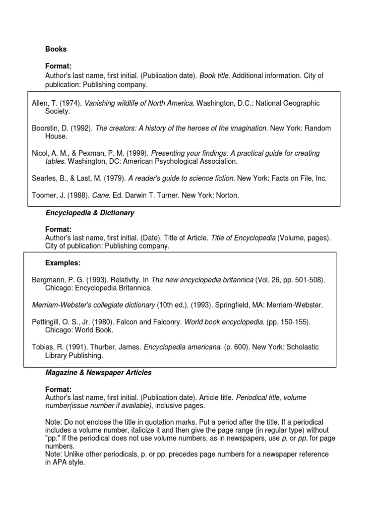 Citation Formats for Books and Articles | PDF | American Psychological ...