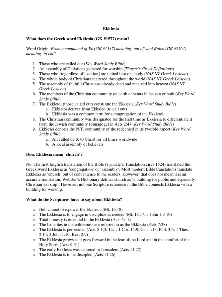 Ekklesia | PDF | Acts Of The Apostles | Christian Church