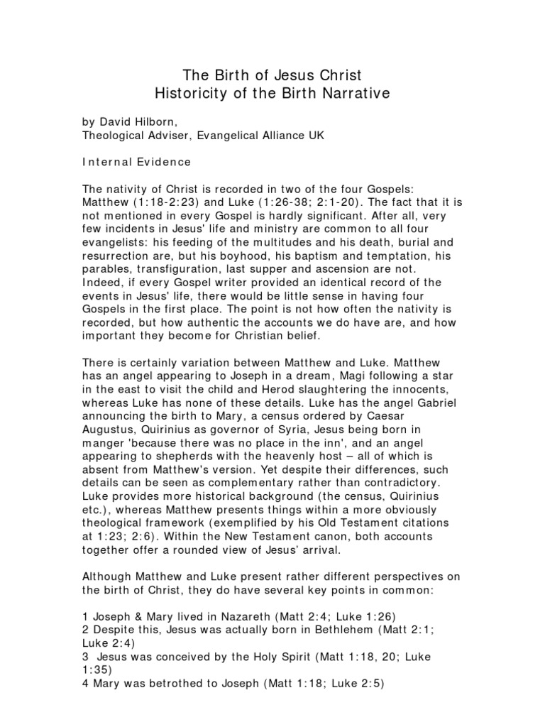 The Birth of Jesus Christ | PDF | Gospel Of Luke | Gospel Of Matthew