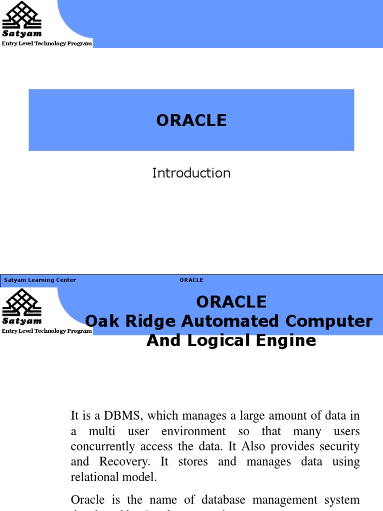 Day1 Session1 | PDF | Oracle Database | Sql