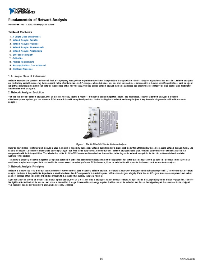 Fundamentals of Network Analyzer | PDF | Calibration | Computer Engineering