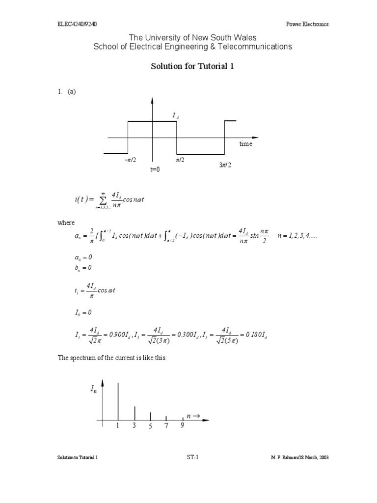 Rahman Tutorial 1 Soln | PDF