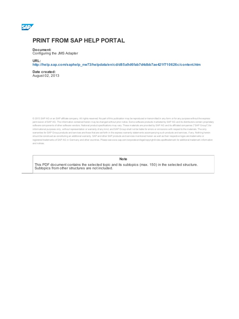 Configuring The JMS Adapter | PDF | Library (Computing) | Port ...