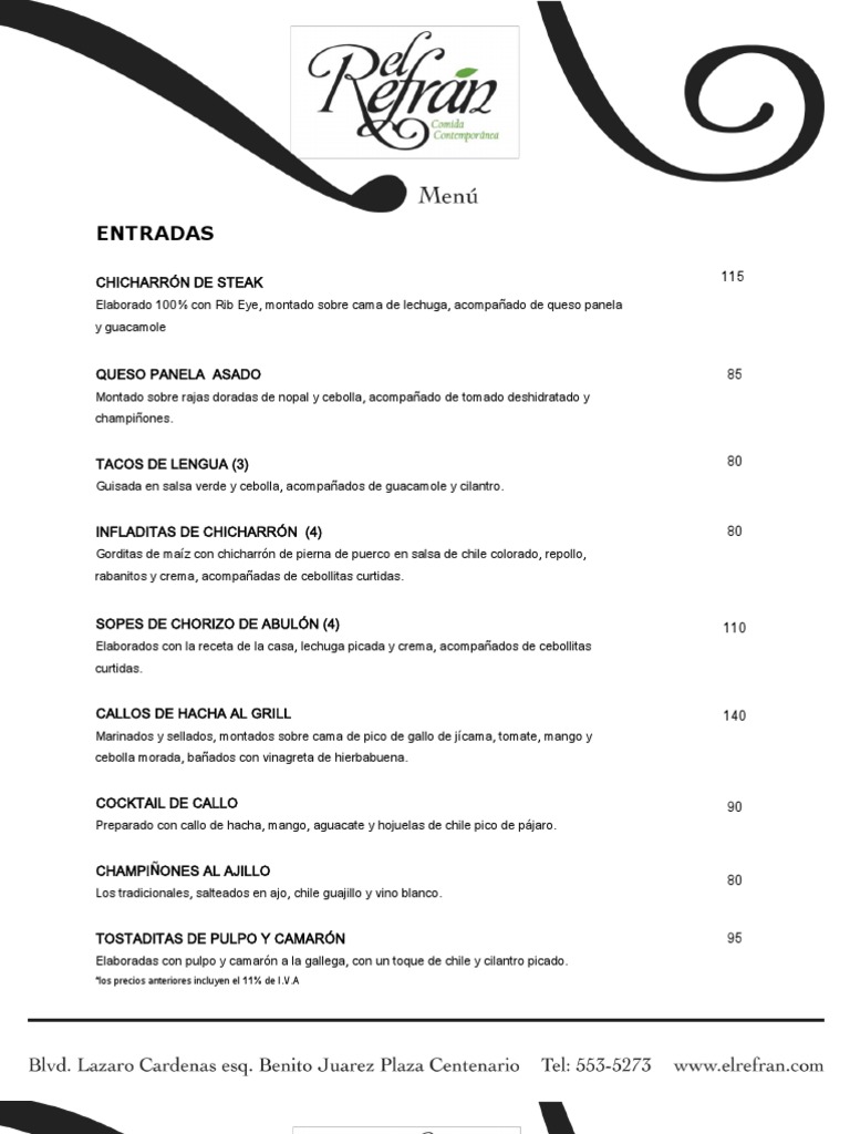 Menú Gourmet para Amantes de la Comida | PDF | ensalada | Cilantro