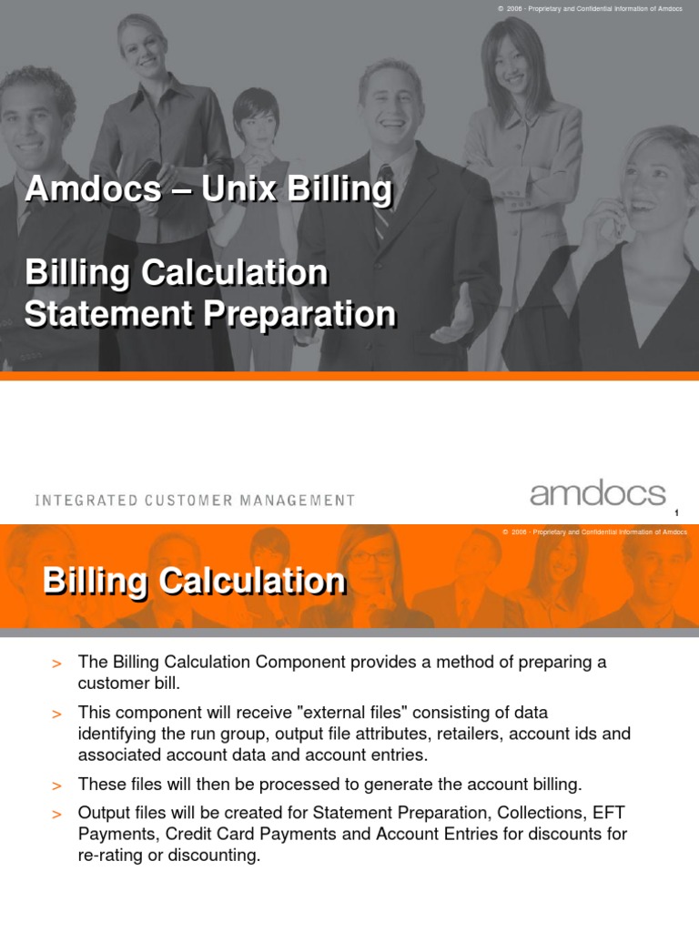Amdocs - Unix Billing Billing Calculation Statement Preparation | PDF ...