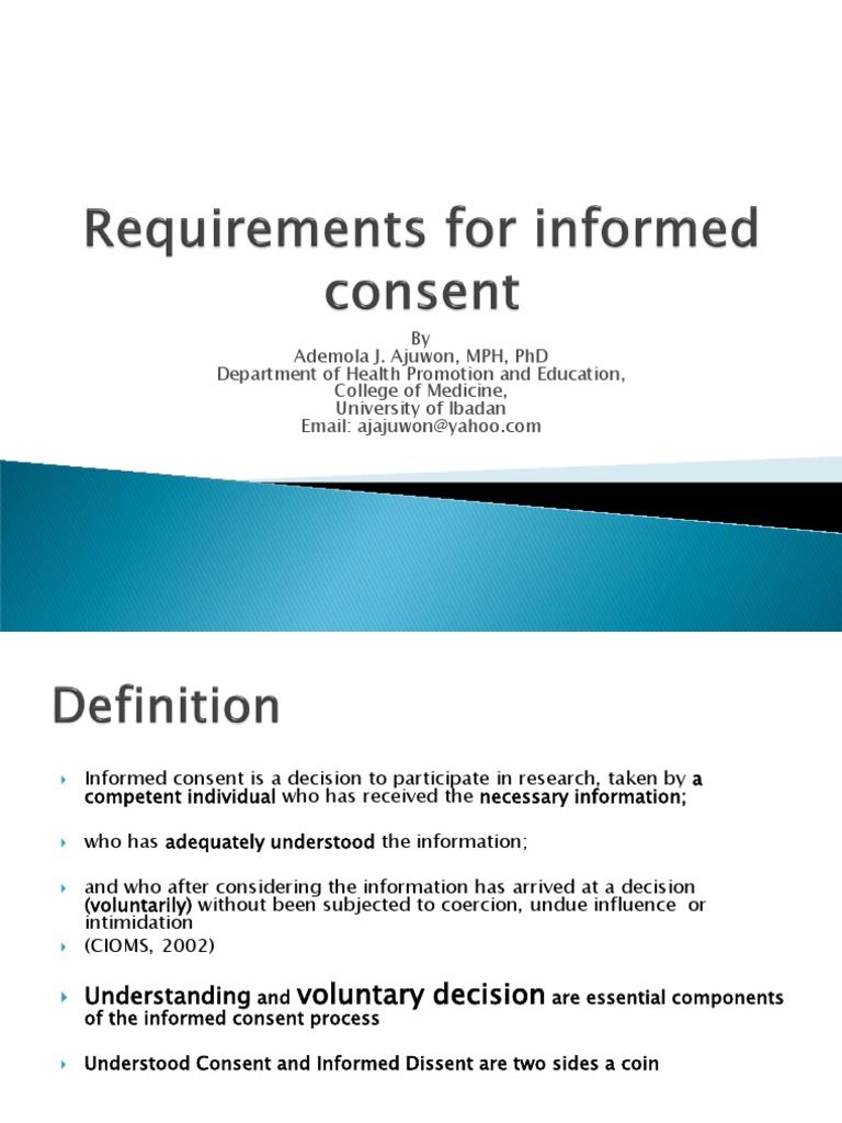 Requirements For Informed Consent | PDF | Informed Consent | Clinical Trial