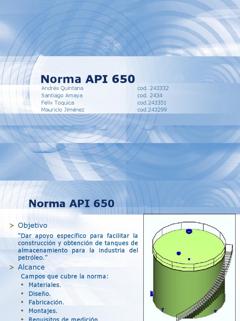 Exposicion Norma Api 650 Pdf Soldadura Construcción