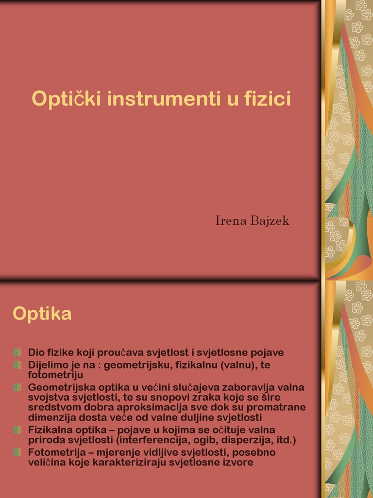 Opticki Instrumenti U Fizici | PDF