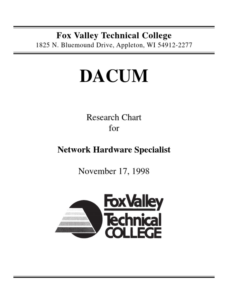Network Hardware Specialist DACUM Chart Nov 1998 | PDF | Computer ...
