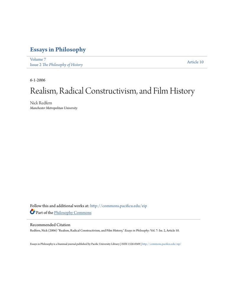 Realism Radical Constructivism and Film History | PDF | Empiricism ...