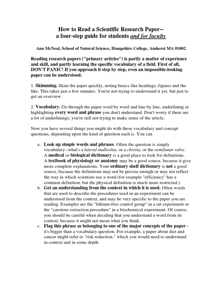 How To Read A Scientific Research Paper | PDF | Experiment | Hypothesis