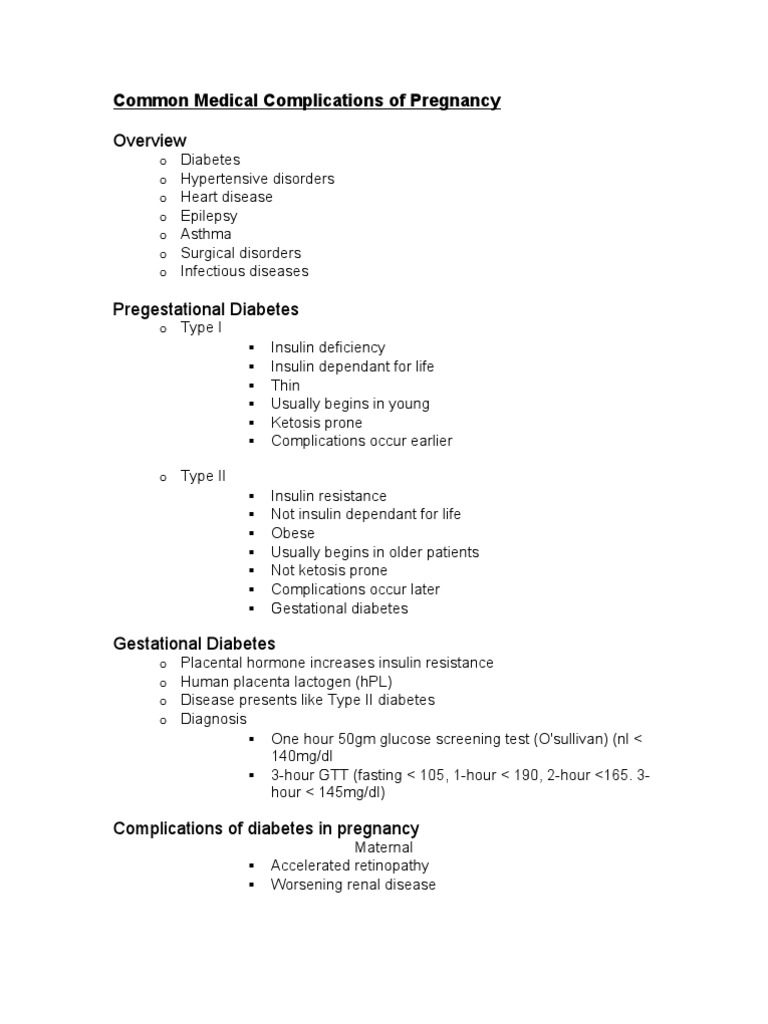 G Common Medical Complications of Pregnancy | PDF | Gestational ...