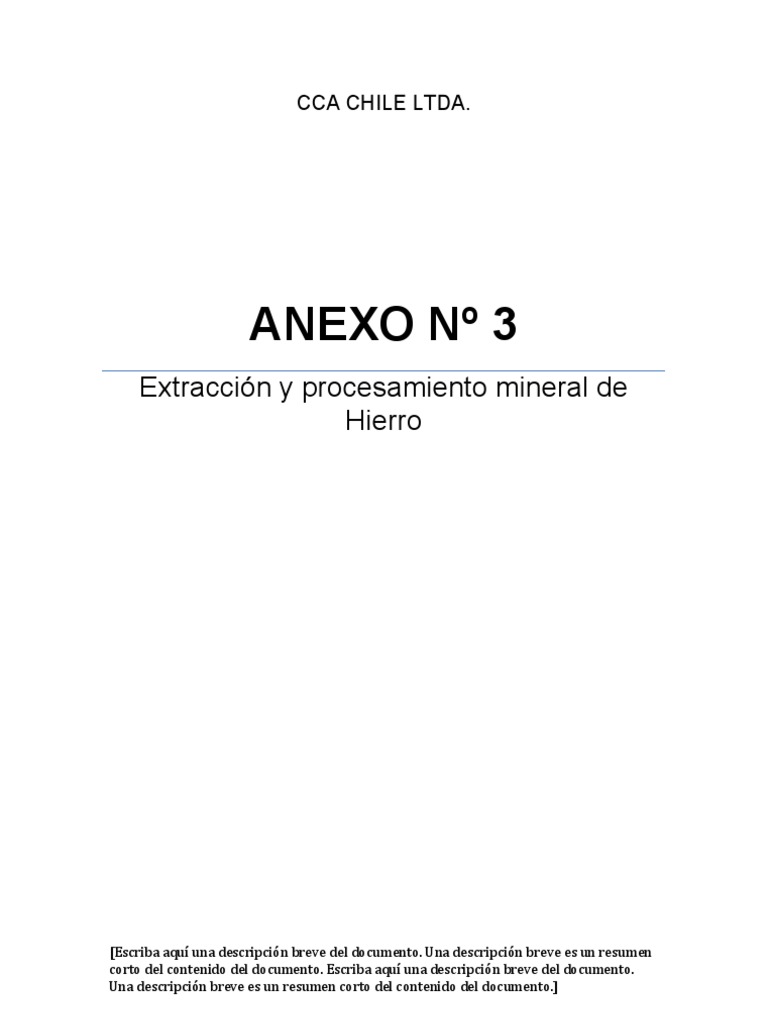 ANEXO 3 Proceso Extraccion de Hierro-2 | PDF | Minería | Hierro ANEXO 3 Proceso Extraccion de Hierro-2 | PDF | Minería | Hierro