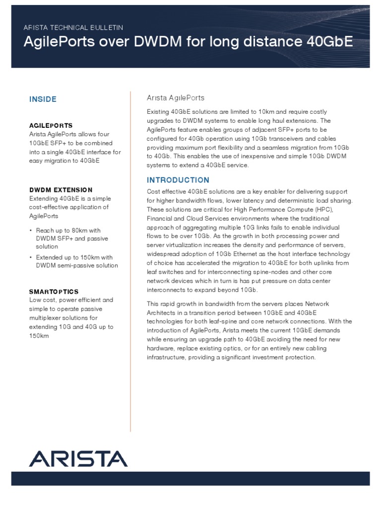 AgilePorts Over DWDM Final | PDF | Wavelength Division Multiplexing | Optical Fiber