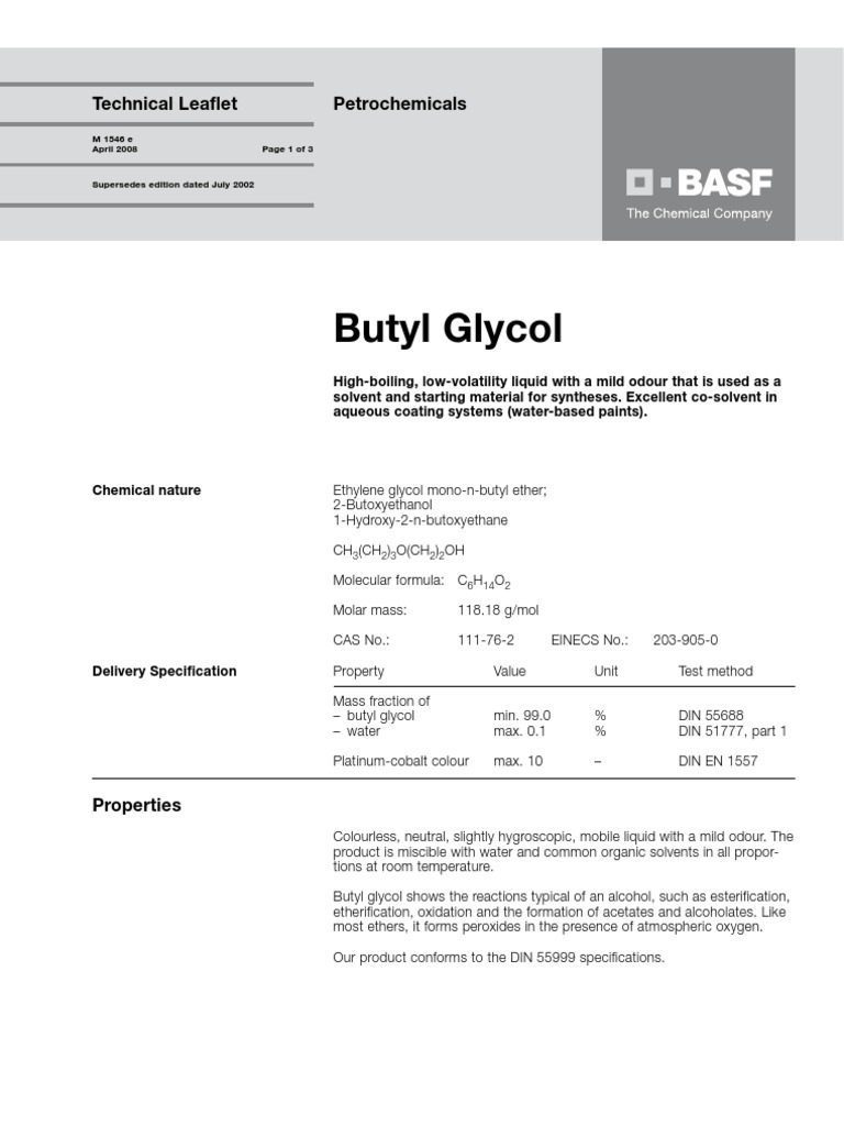 ButylGlycol e 04 08 | Solvent | Chemistry