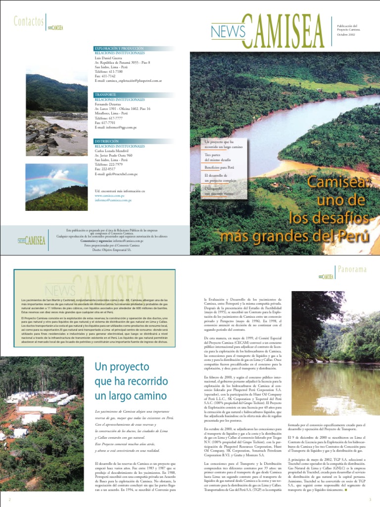 Proyecto Camisea: Gas Natural en Perú | PDF | Perú | Gas natural
