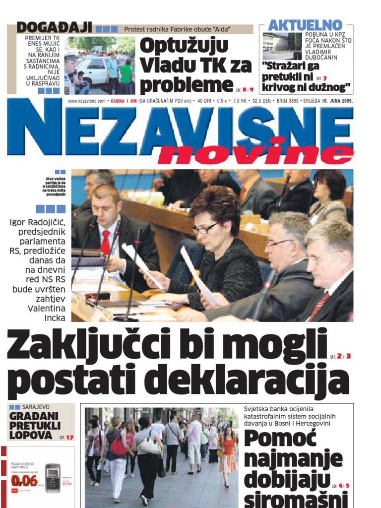 Nezavisne 090610 | PDF