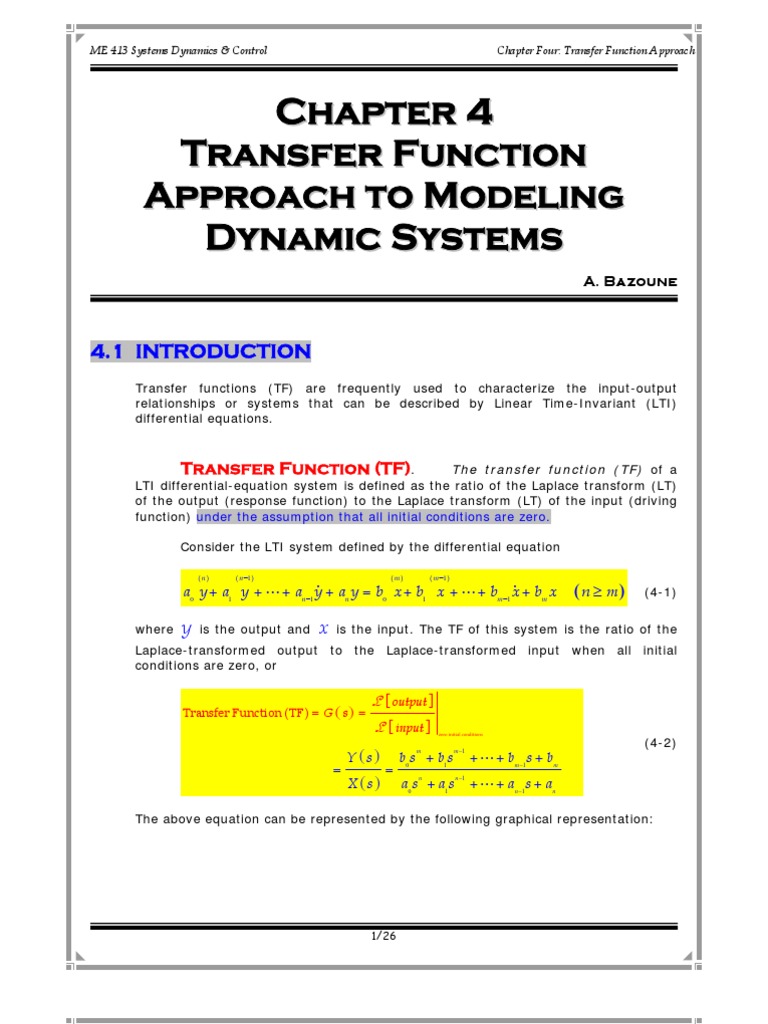 Transfer Function | PDF | Control Theory | Cybernetics