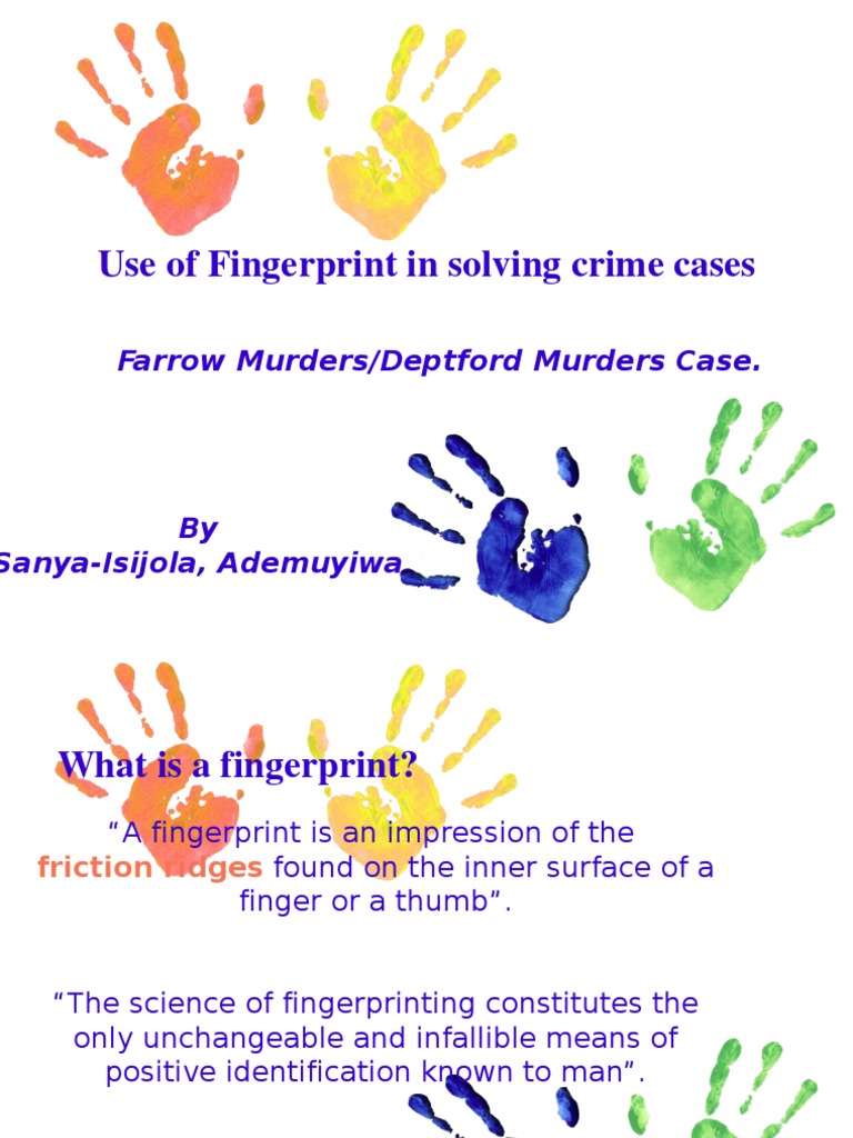 Use of Fingerprint in Solving Crime | Fingerprint | Murder