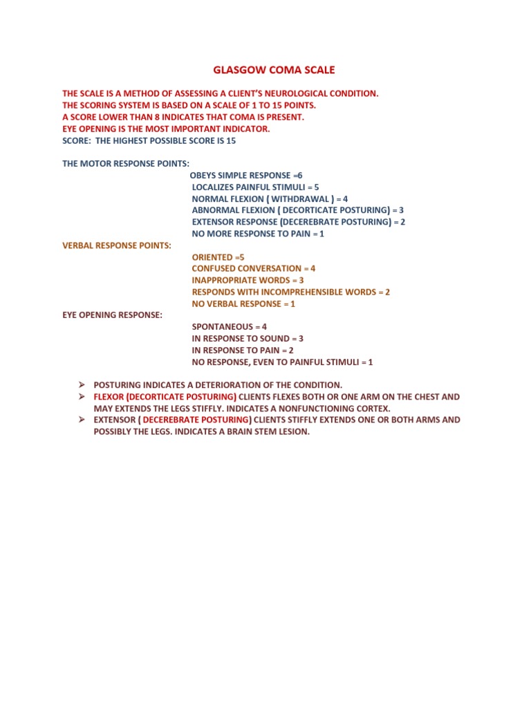 Glasgow Coma Scale | PDF | Spinal Cord Injury | Neurosurgery