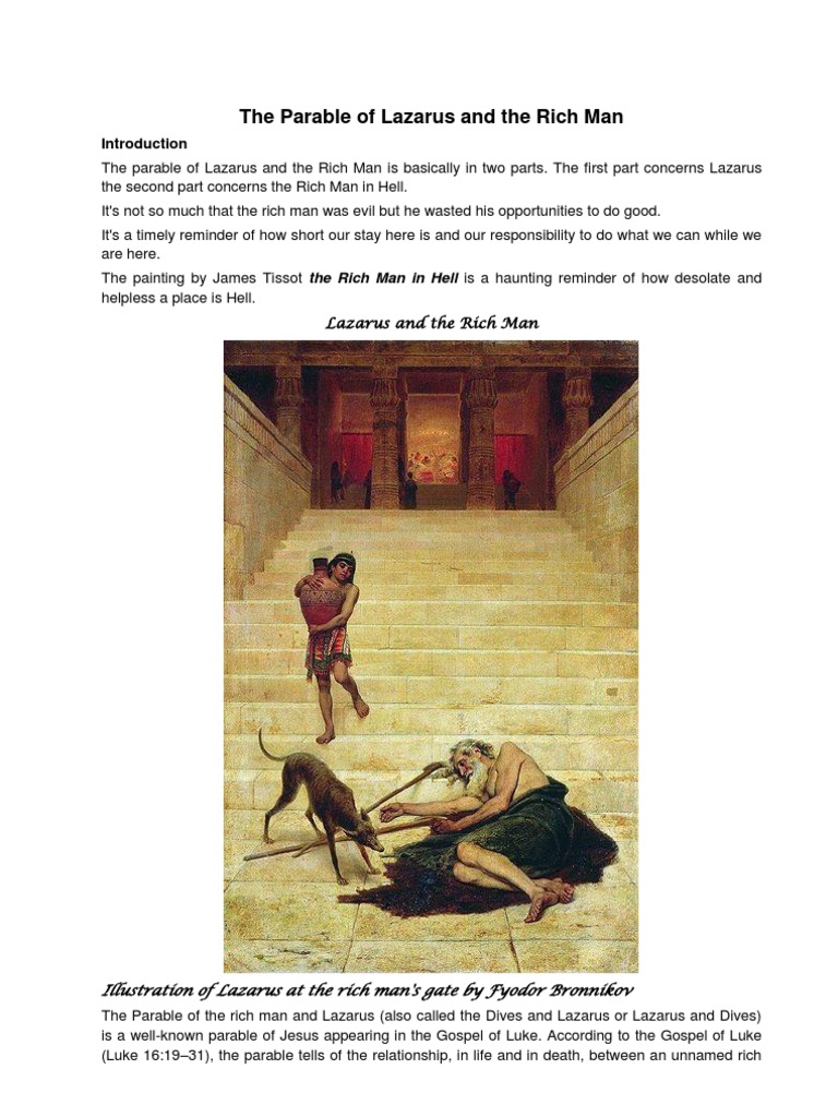 The Parable of Lazarus and The Rich Man | Download Free PDF | Parables ...