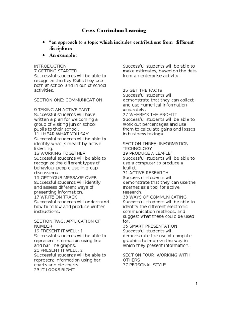 Cross-Curriculum Learning 1 | PDF | Learning | Communication