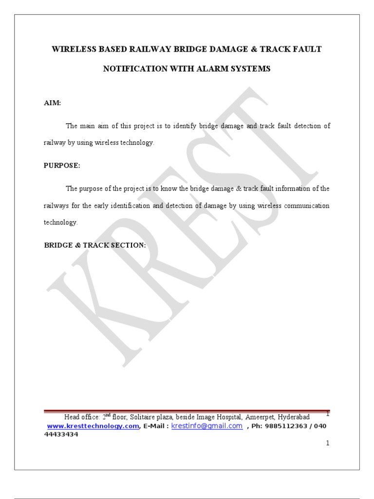 Wireless Based Railway Bridge Damage & Track Fault Notification With ...