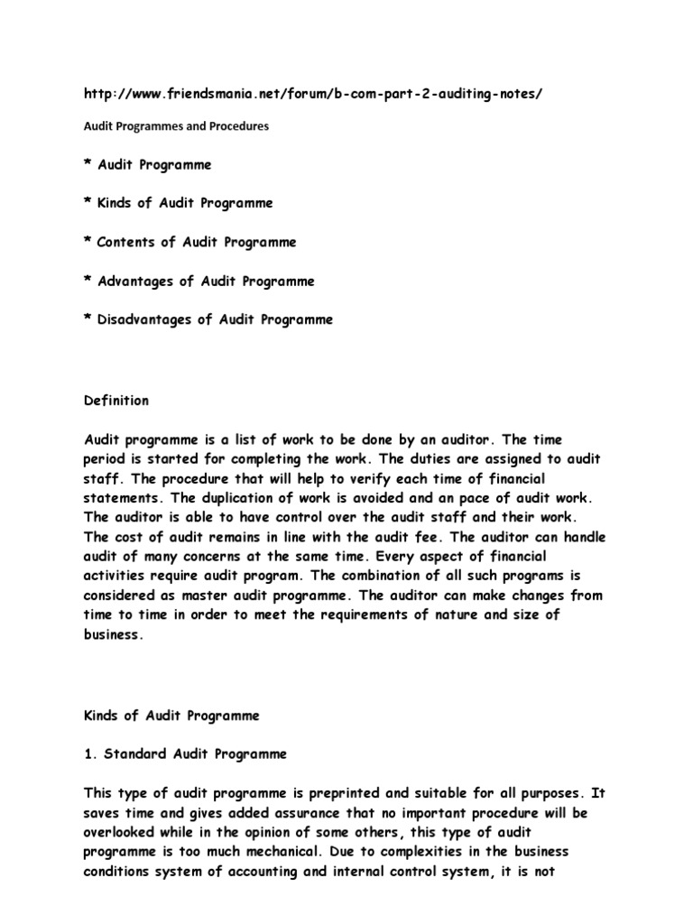 Audit Book b Com | Internal Audit | Audit