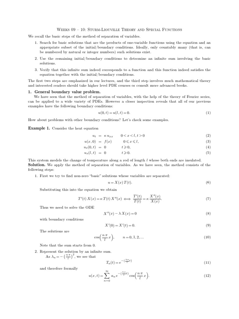 Advanced PDEs for Math Students | PDF | Eigenvalues And Eigenvectors ...