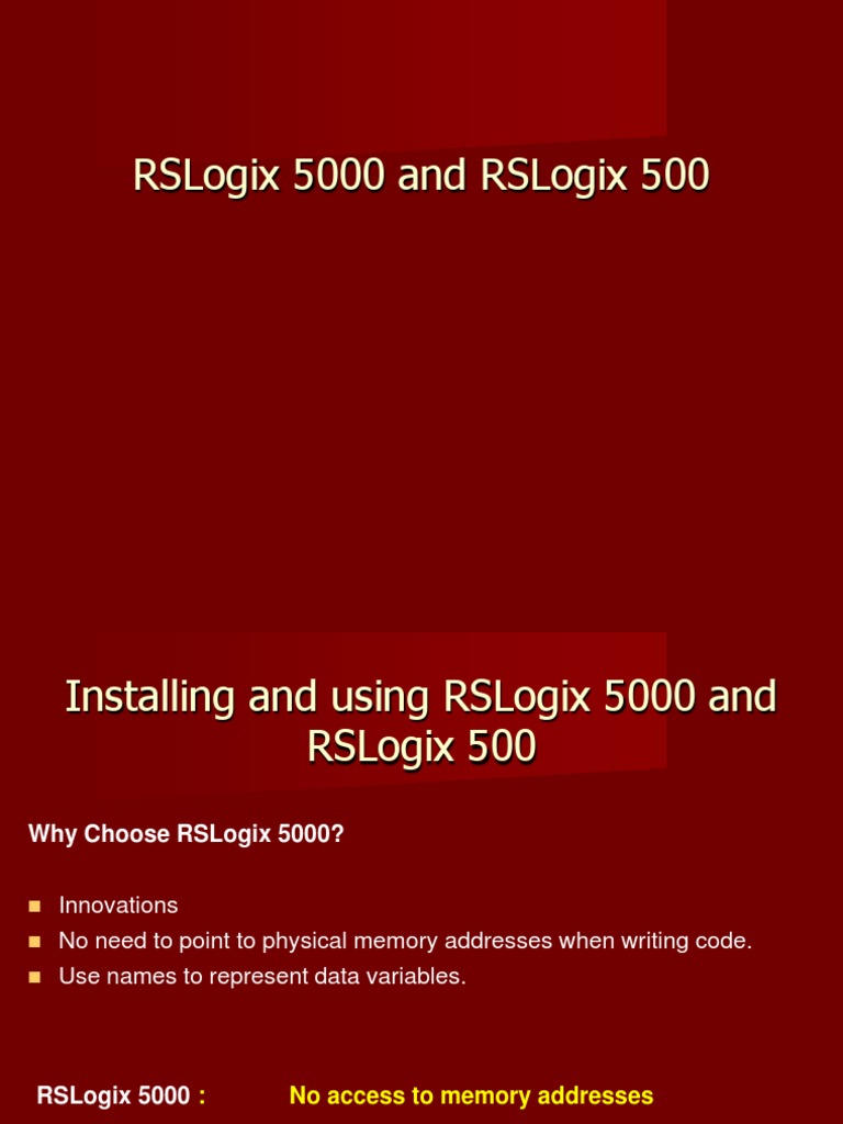 RSLogix 5000 and RSLogix 500 | PDF | Programmable Logic Controller ...