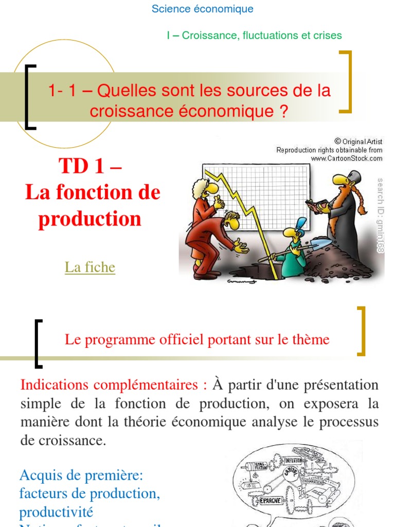 TD 1 - La Fonction de La Production | PDF | Croissance économique ...