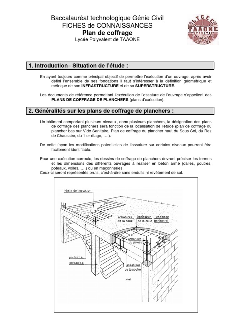 Plans de Coffrage | Matériaux de construction | Ingénierie civile