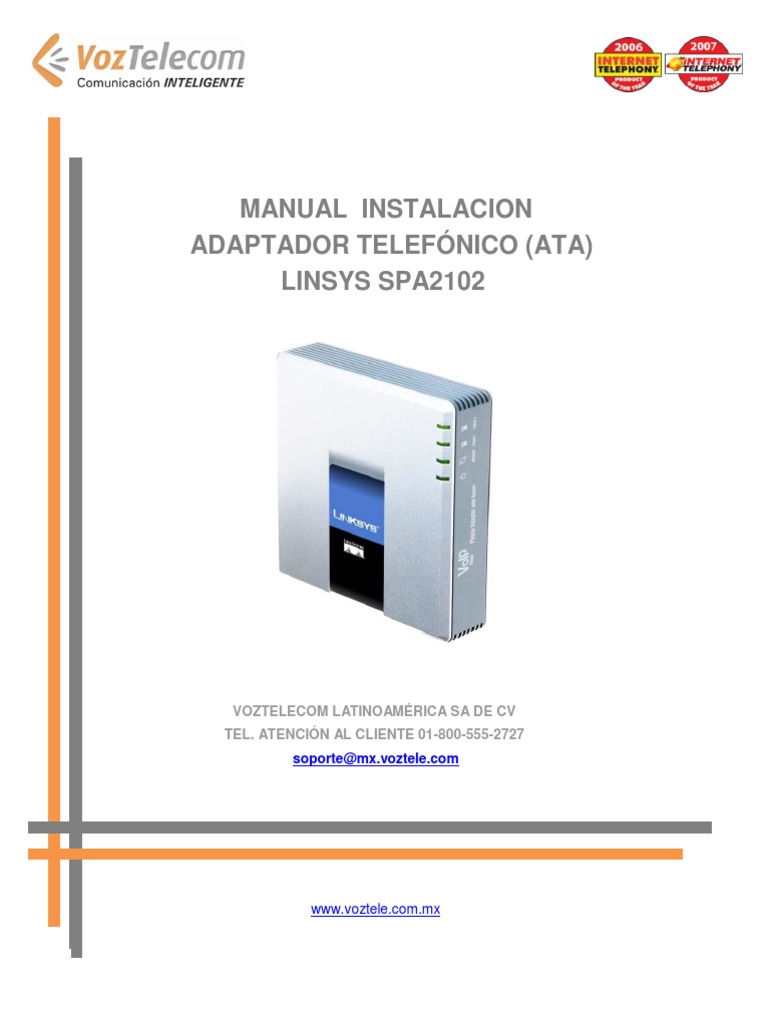 Manual Instalacion Linsys Spa2102 | PDF | Enrutador (Computación ...