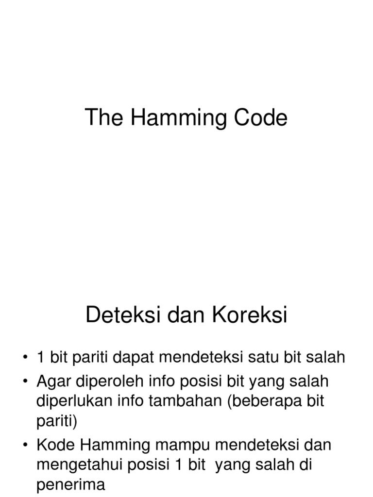 Hamming Code | PDF | Teaching Methods & Materials | Computers Hamming Code | PDF | Teaching Methods & Materials | Computers