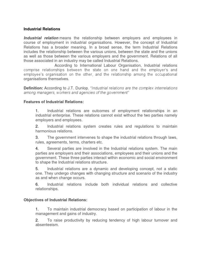 Understanding Industrial Relations Dynamics | PDF | Collective ...