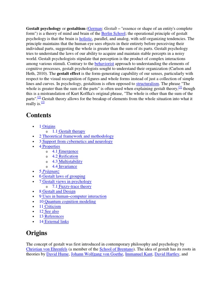 Gestalt Psychology or Gestaltism | PDF | Perception ...