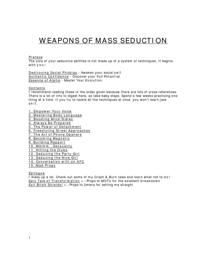 Weapons of Mass Seduction | PDF | Laughter | Pack (Canine)