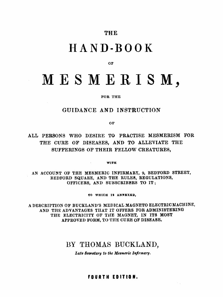 Mesmerism Handbook for Healing | PDF | Sleep | Pain