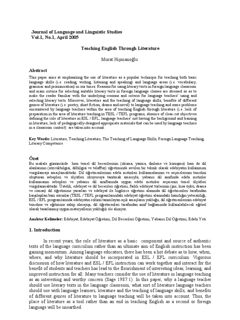 Teaching English Through Literature | PDF