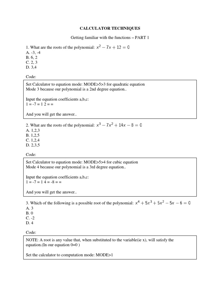 Calculator | PDF | Polynomial | Summation