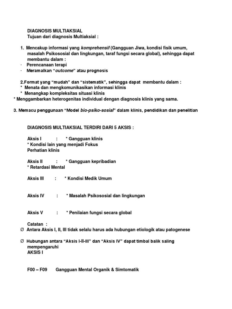 Diagnosis Multiaksial | PDF