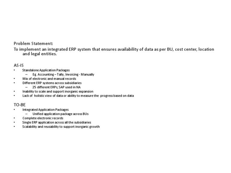 ERP System Integration Problem Statement | PDF