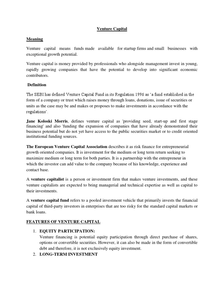 Venture Capital | PDF | Venture Capital | Corporate Finance