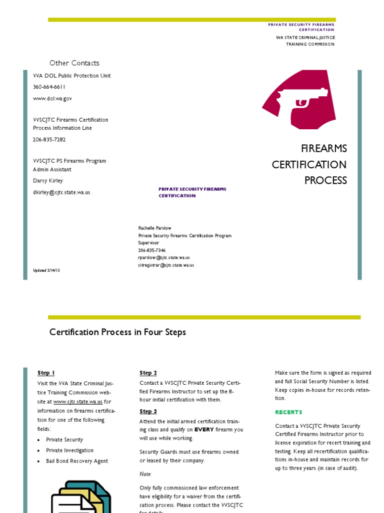 Firearms Certification Process: Other Contacts | PDF | Social Science
