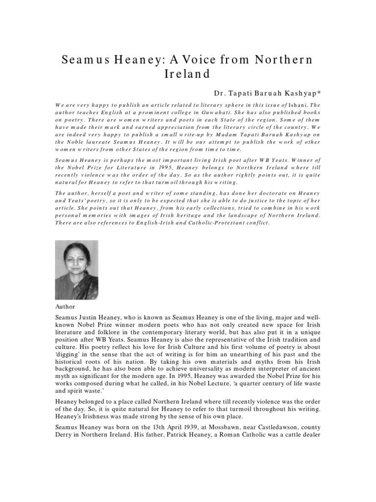 On Seamus Heaney PDF | PDF | Peat | Poetry