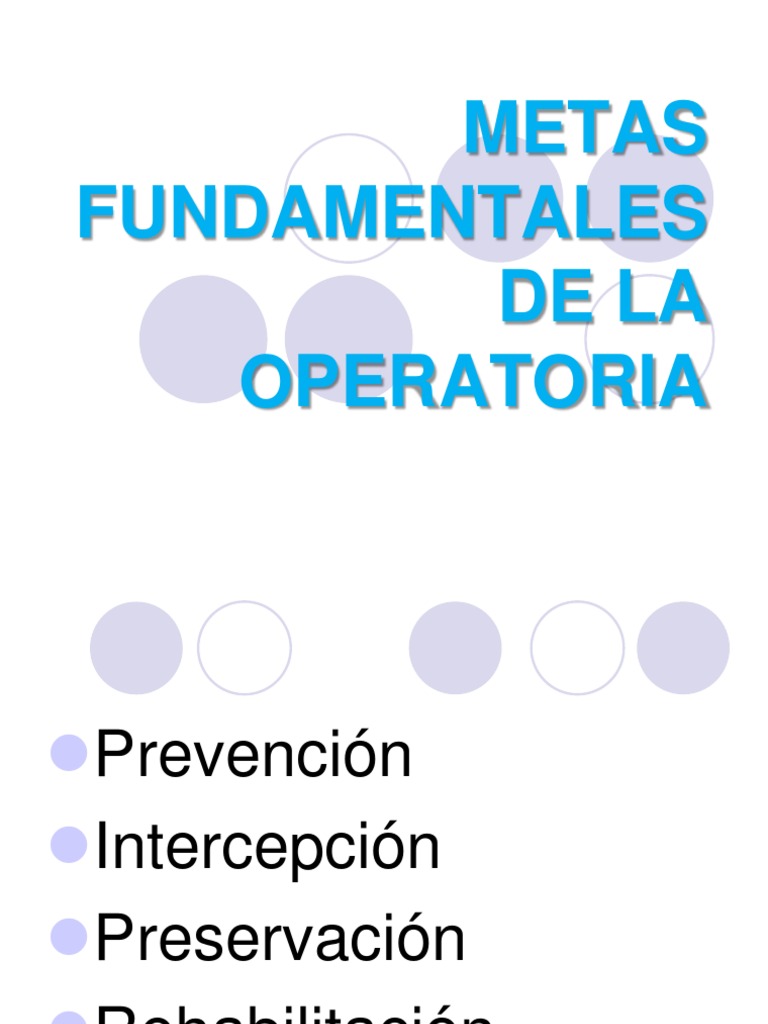 Metas Fundamentales de La Operatoria | PDF