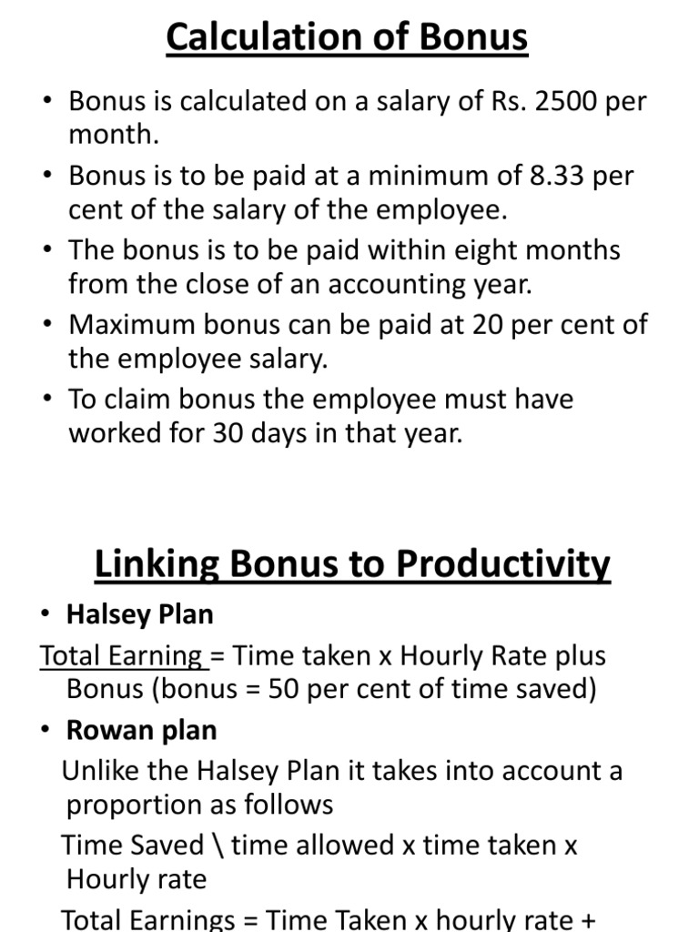 Bonus Calculation Methods Explained | PDF